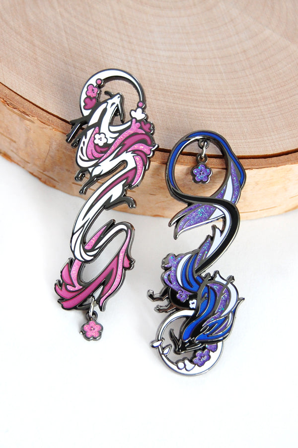 Sakura Dragon Pin – FloralFrolicFoxes